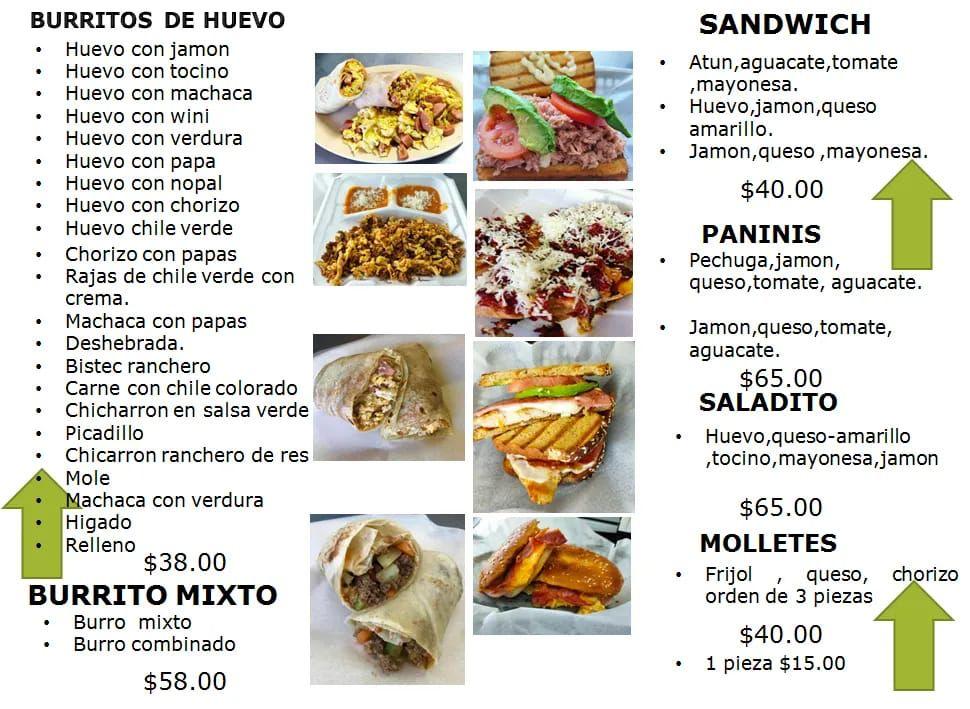 Carta del restaurante El Ambrojo, Agua Prieta