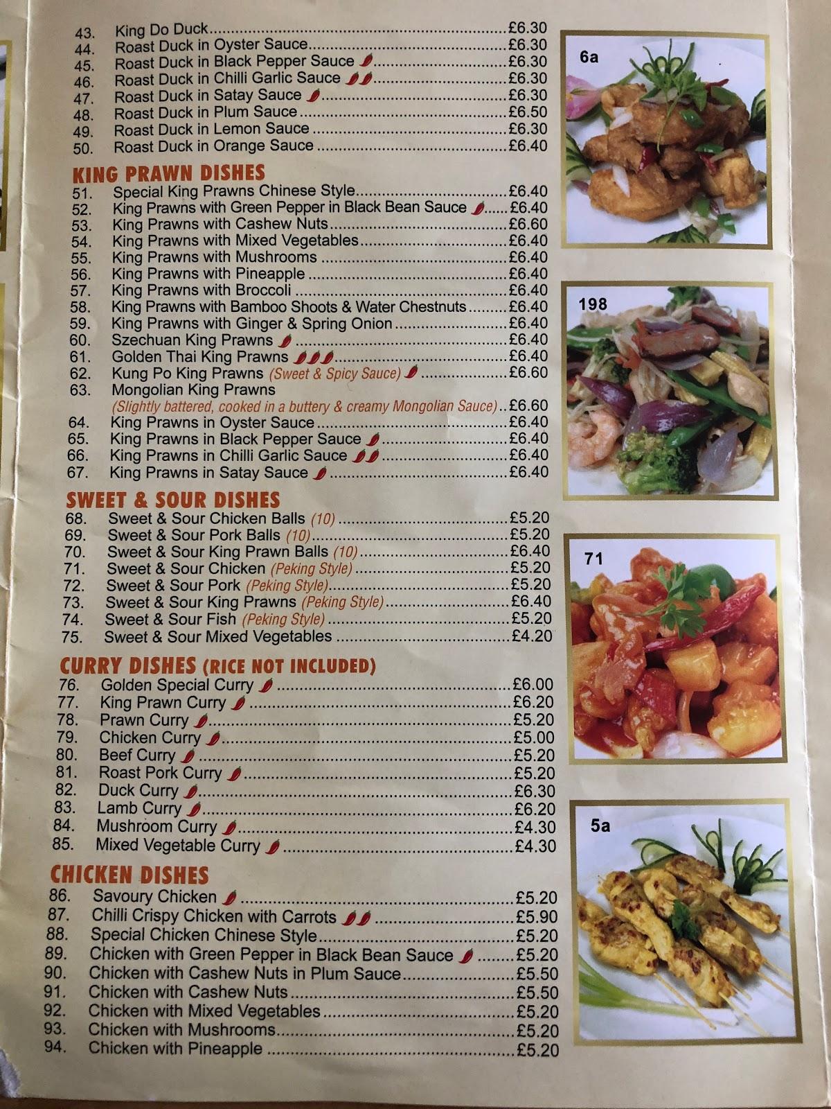 Menu at Golden Fish Bar, Saxmundham