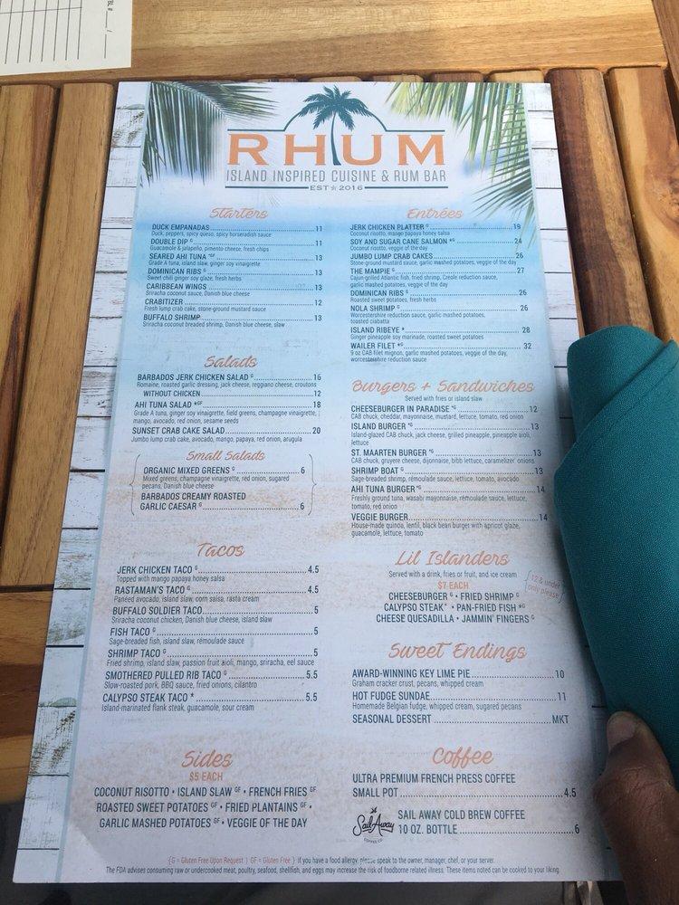 Menu at RHUM restaurant, Patchogue