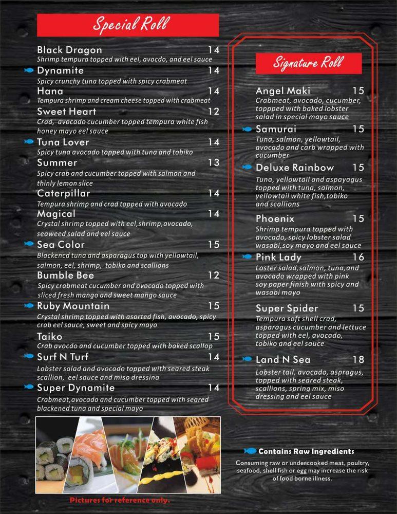 Menu at Blue Moon Asian Cuisine & Sushi Bar, Elko