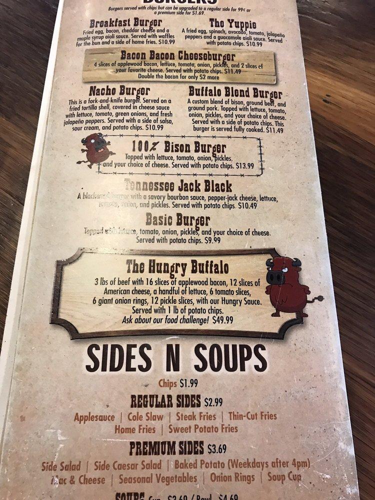 Menu at Hungry Buffalo pub & bar, Logan