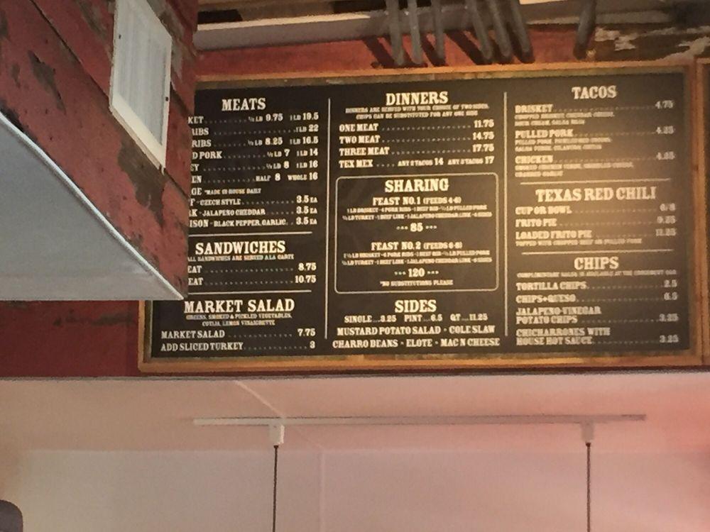Menu at The Pit Room BBQ, Houston