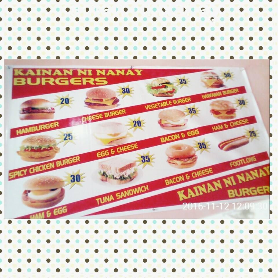 Menu at Kainan NI NANAY restaurant, Masbate City