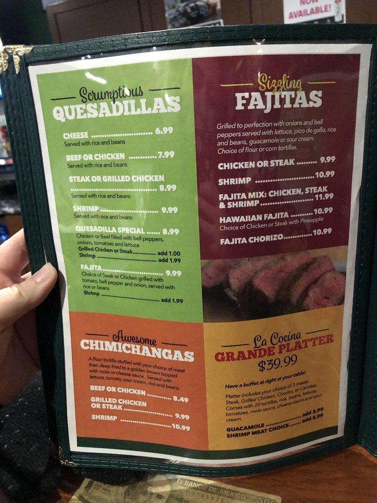 Menu at La Cocina Mexican Grill restaurant, Trufant