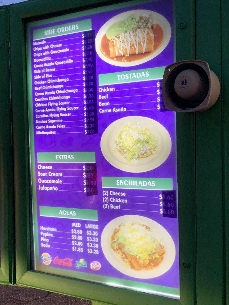 Menu at Mauricio's Taco Shop restaurant, Colorado Springs, Austin ...