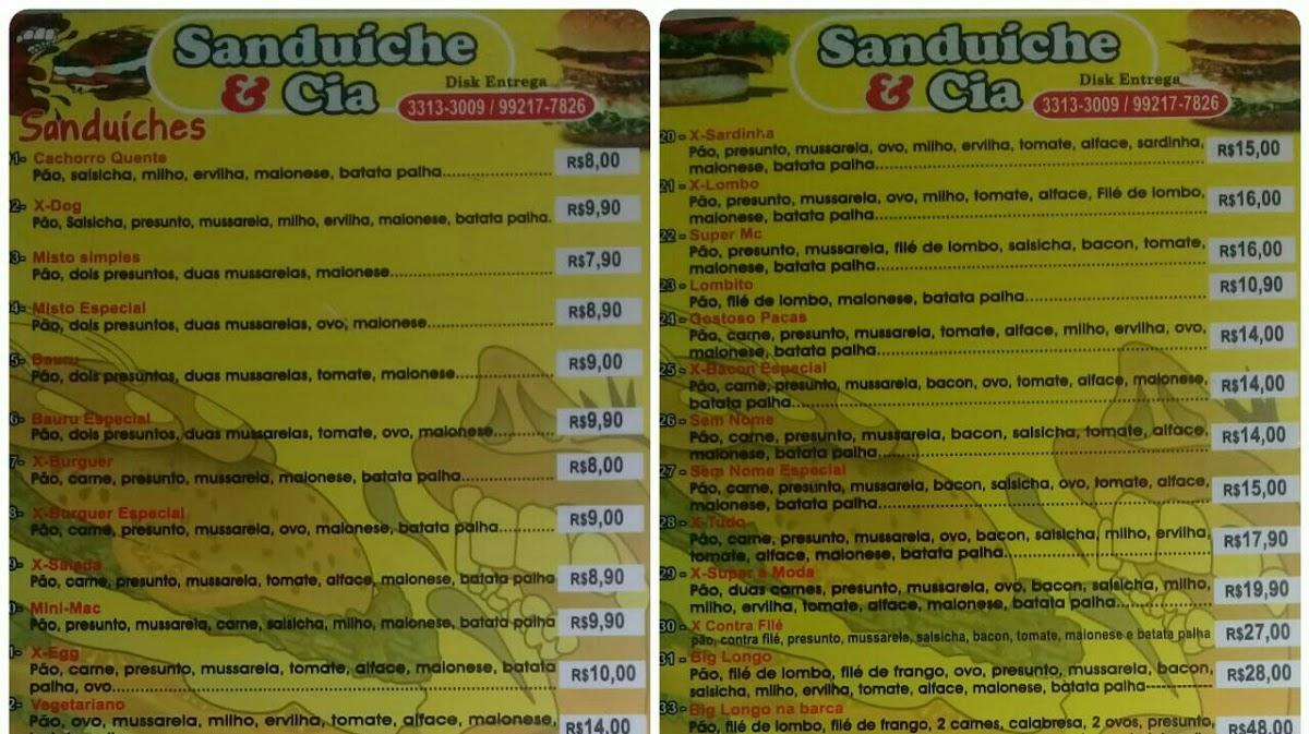 Menu em Sanduiche & Cia Jundiaí restaurante, Anápolis, Rua José Neto ...