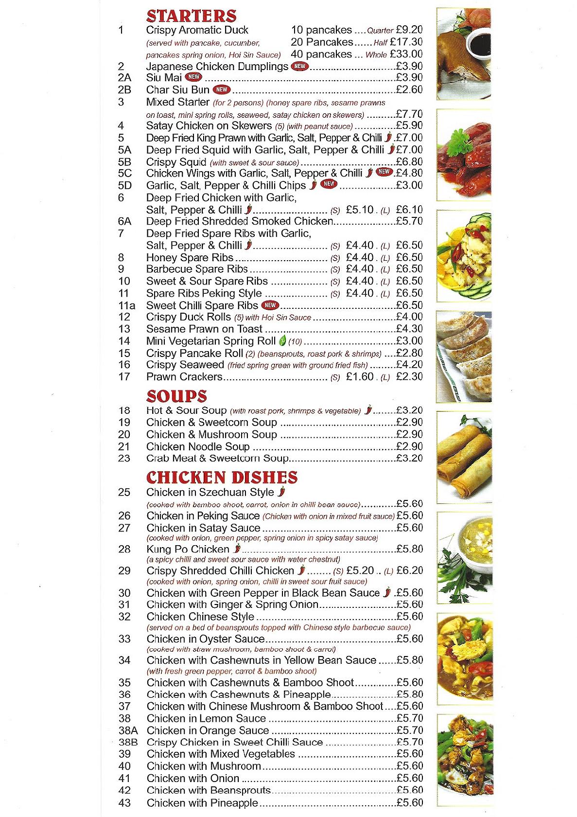 Menu at Happy Chef fast food, Waterlooville