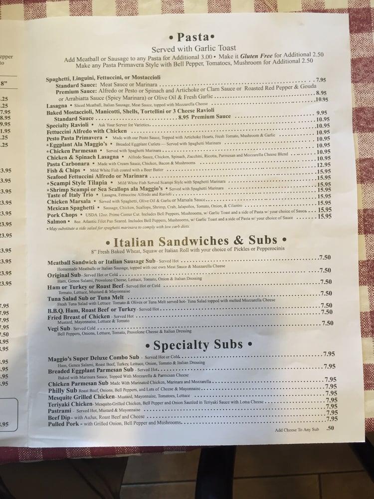 Menu at Maggio's Pizza pizzeria, Big Bear Lake, Big Bear Blvd