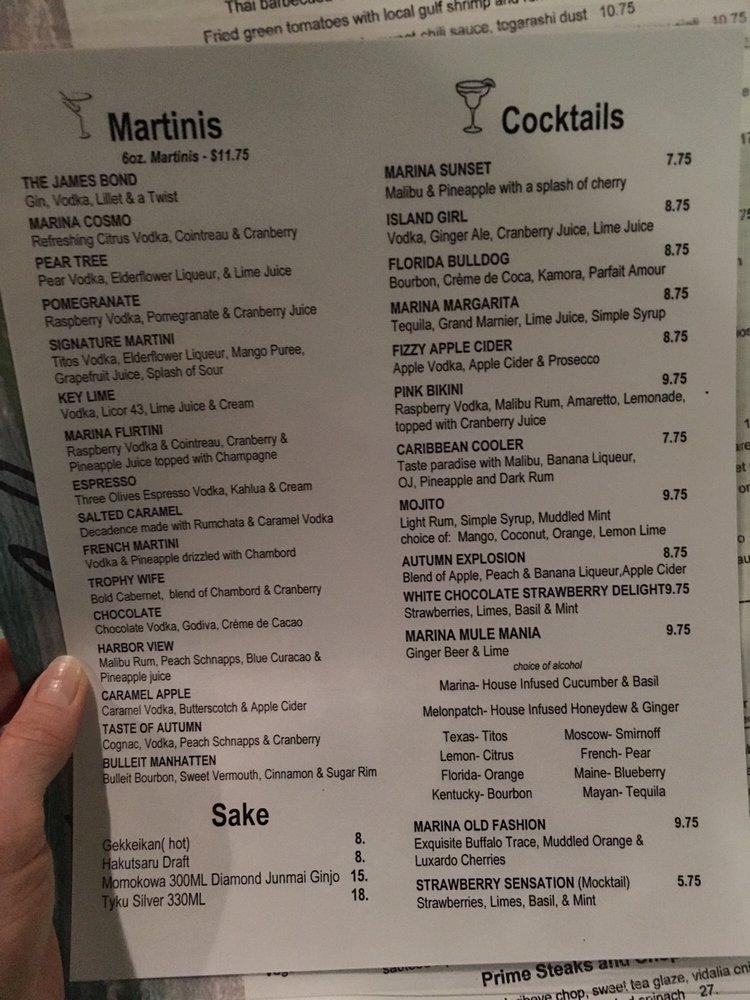 Menu at Marina Cafe, Destin