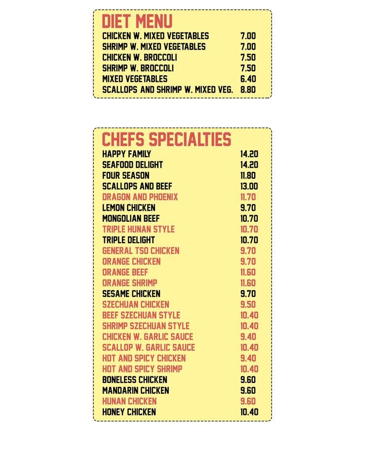 Menu at STAR WOK restaurant, Metairie, W Esplanade Ave A