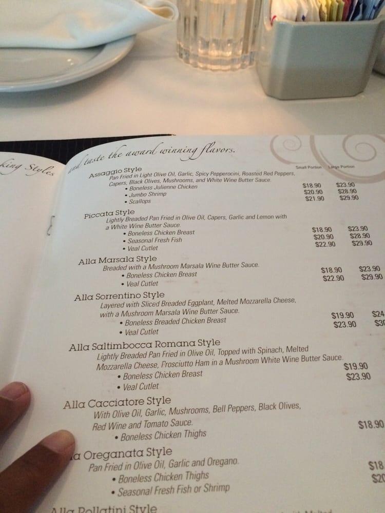 Menu at Assaggio Kapolei restaurant, Kapolei, 777 Kamokila Blvd