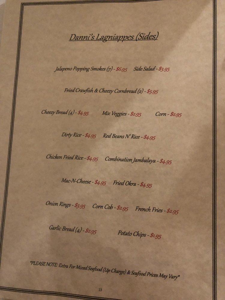 Menu at Danni’s New Orleans Eatery, Home of All Authentic Menu desserts ...