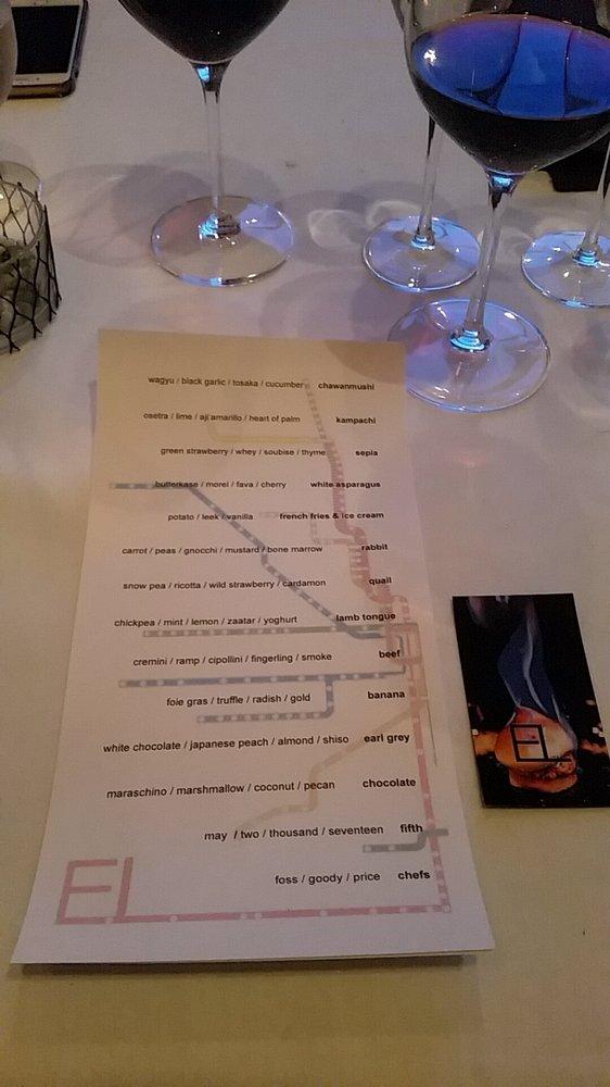 Menu at EL ideas restaurant, Chicago