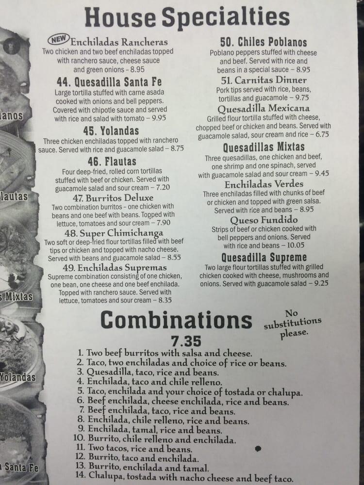 Menu at Rodeo Mexican Restaurant, Dothan, Montgomery Hwy