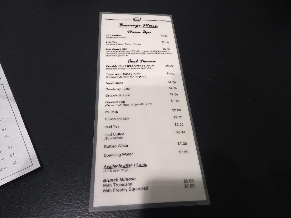 Menu at StacksCanada restaurant, Windsor
