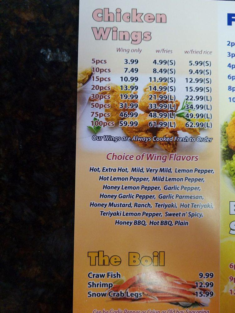 Menu at Wing Station restaurant, Ocala