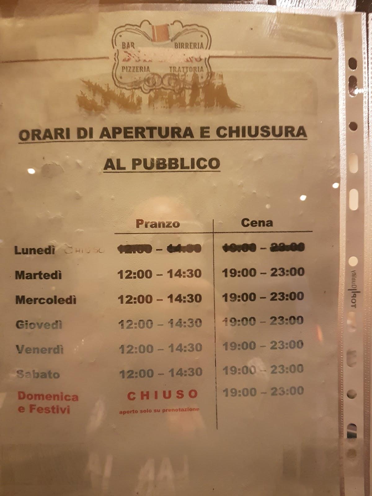 Menu da Pizzeria Don Diego, Gemonio