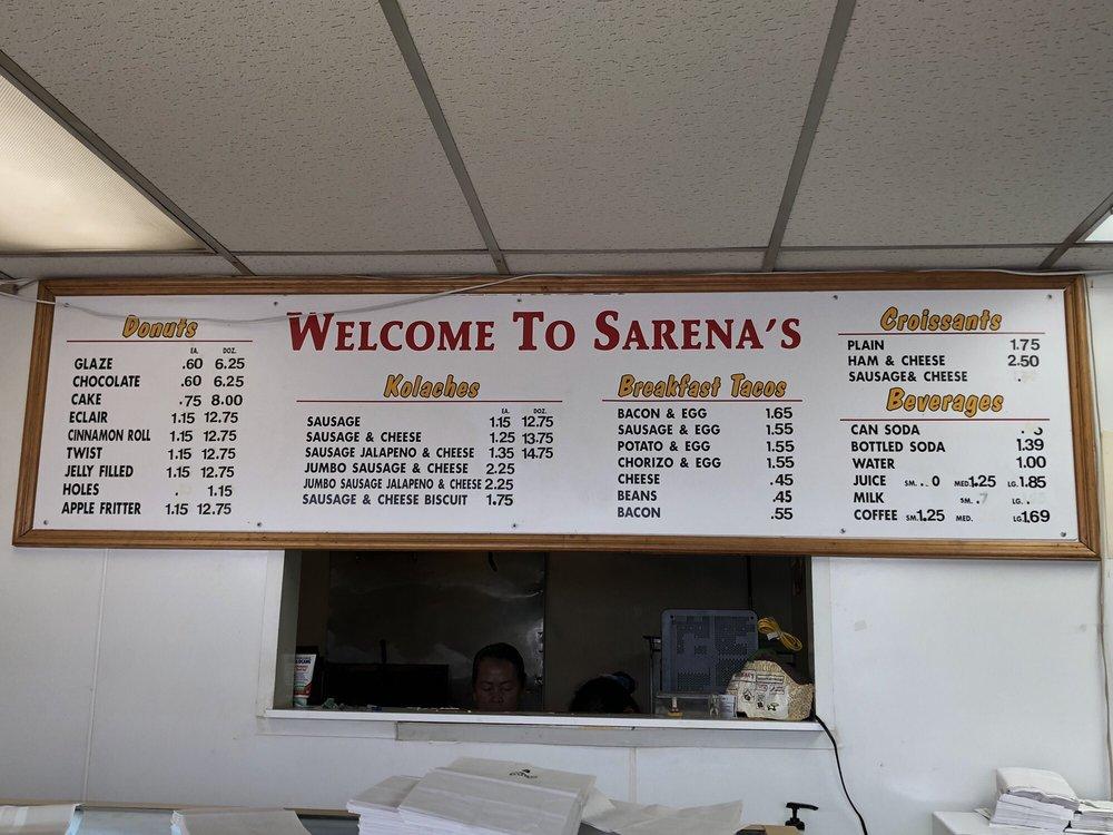 Menu at Sarena's Breakfast & Donuts fast food, Round Rock