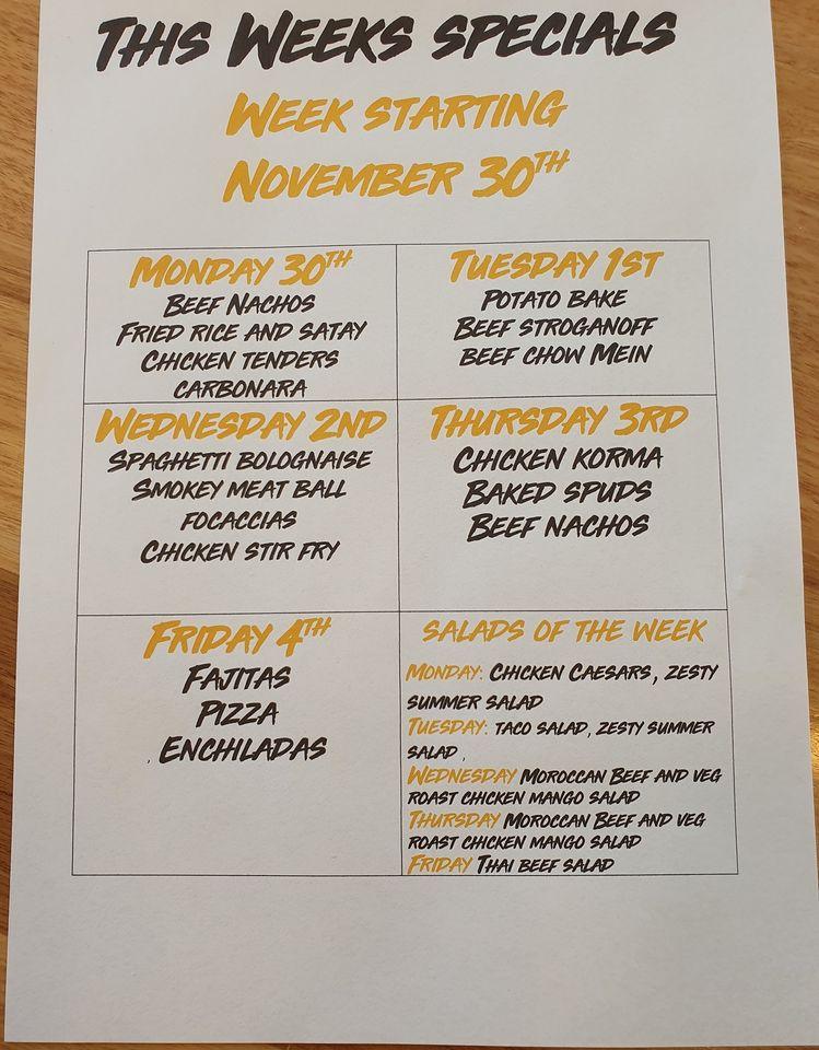Menu at Tradies Cafe, Bairnsdale