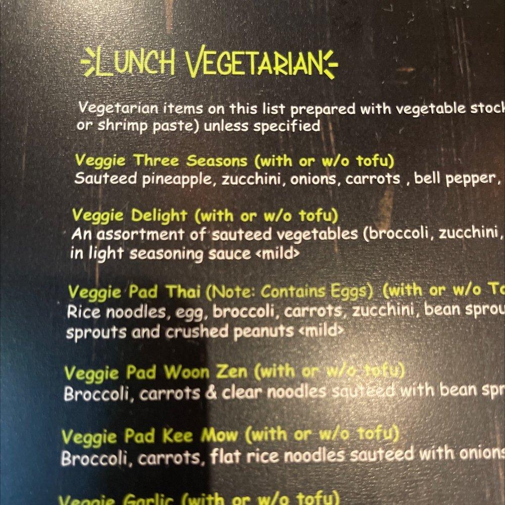 Menu at Café Equator Thai Cuisine restaurant, Metairie, Severn Ave