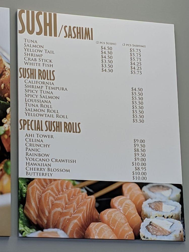 Menu at Celina Asian Bistro restaurant, Celina
