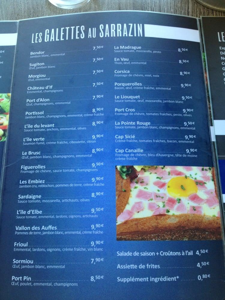 Menu at L'Albatros restaurant, Saint-Cyr-sur-Mer