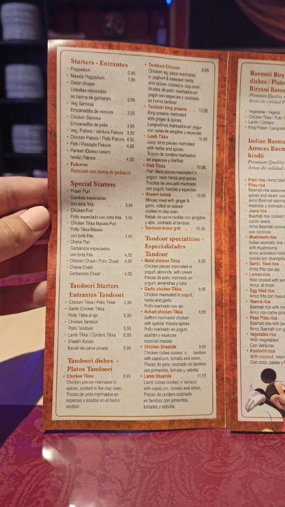 Menu at Masala Lounge Indian Restaurant & Bar, Costa Teguise