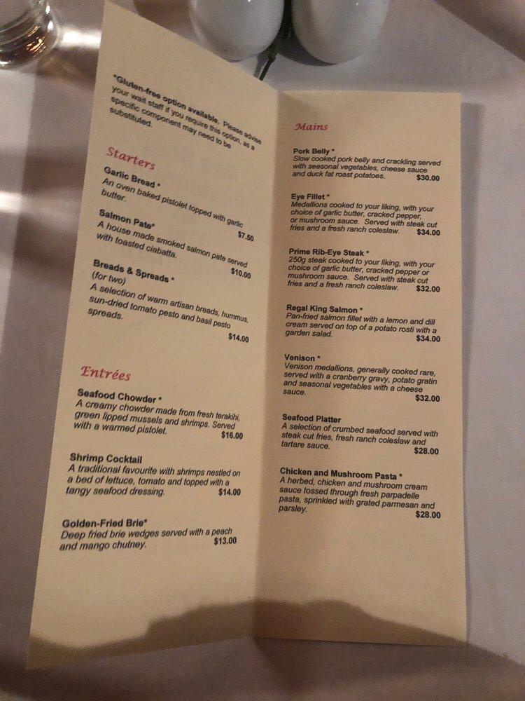 Menu at Red Stag Restaurant, Fairlie