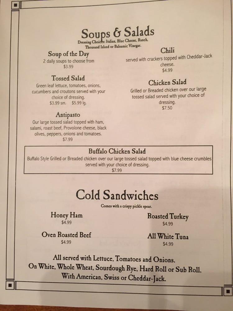 Menu at Samson's Bar & Restaurant, Schodack Center
