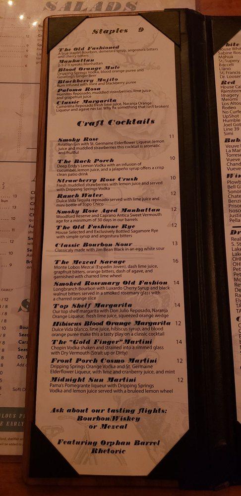 Menu at Smoky Rose BBQ, Dallas, Garland Rd