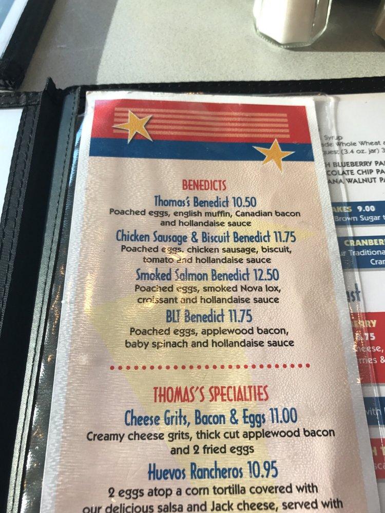 Menu at Thomas's Ham & Eggery Diner restaurant, Carle Place
