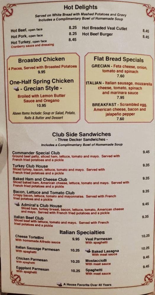 Menu at Commander Restaurant, Munster