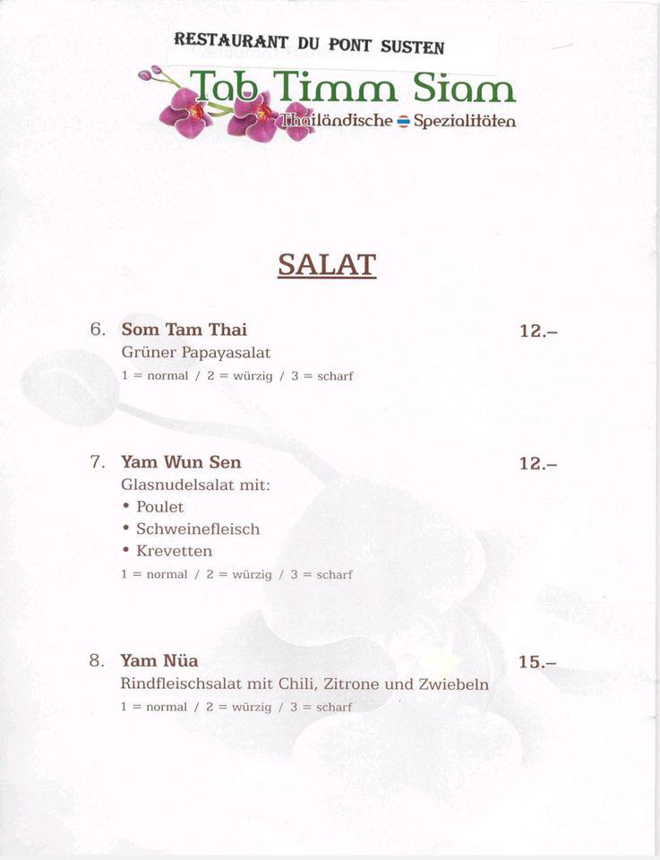 Speisekarte von Tab timm Siam - Thailändische Spezialität, Leuk