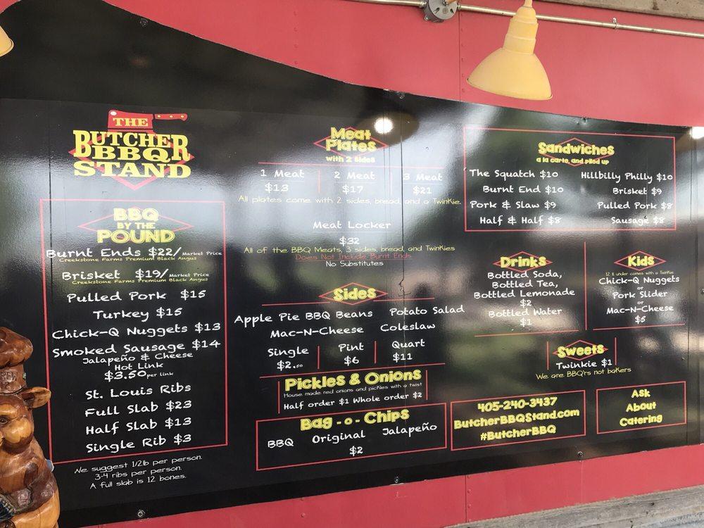 Menu at The Butcher BBQ Stand, Wellston, OK-66