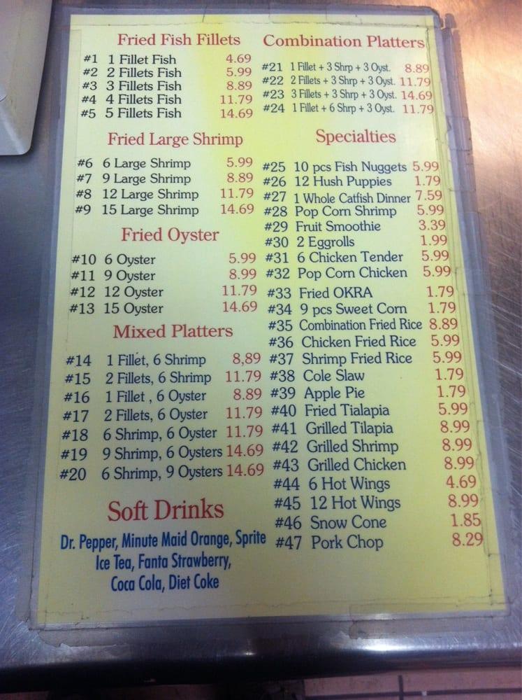 Menu at Dan's Seafood & Chicken fast food, Fort Worth, Bridge St