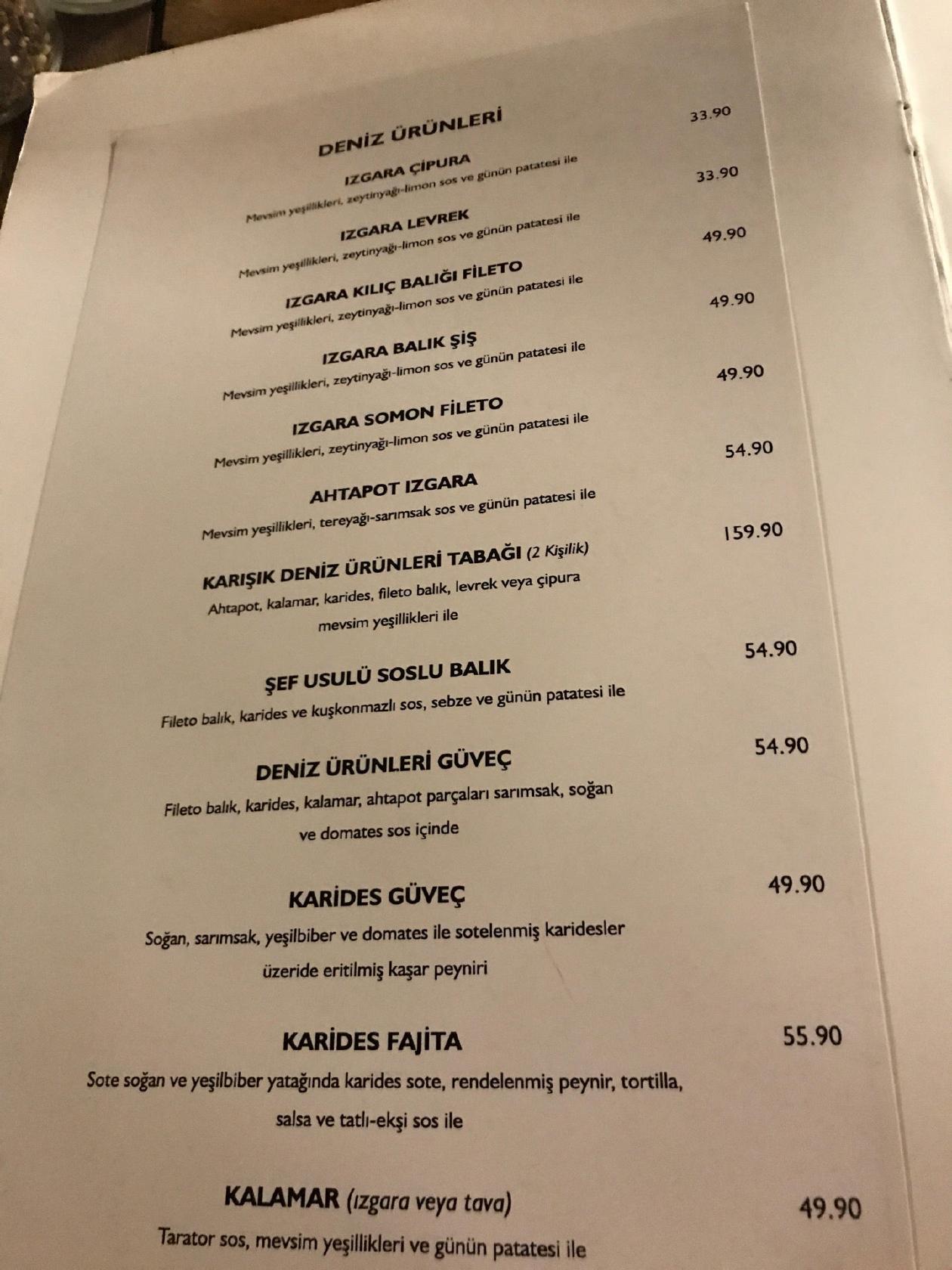 Menu at Dede Restaurant, Marmaris, Tepe Mah. Barbaros Cad. No:15 Yat Limanı