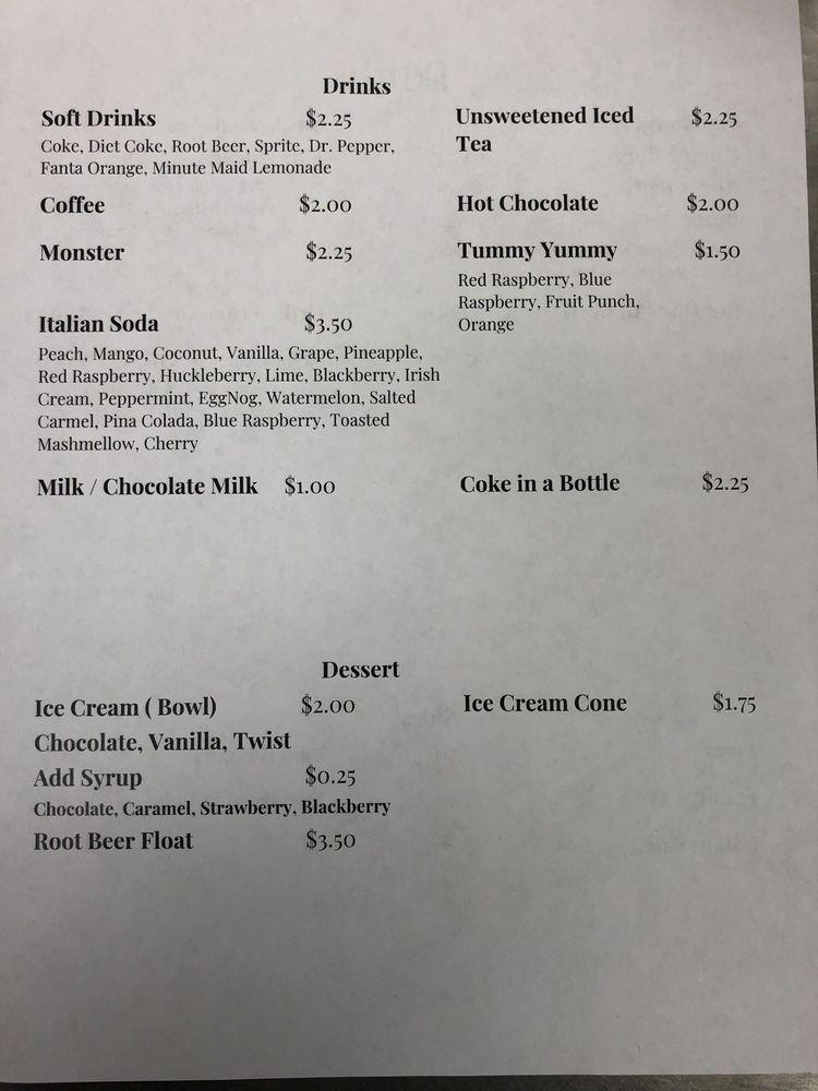 Menu at Ediths Cafe, Burley