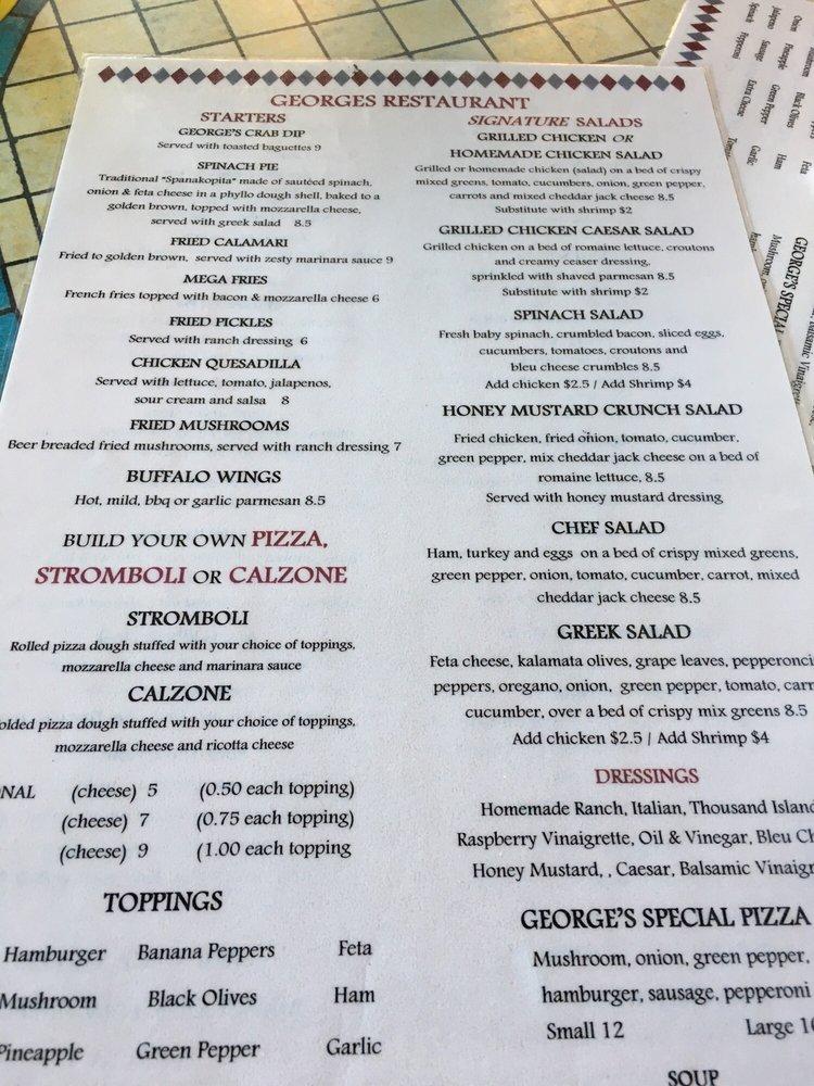 Menu at Henderson George's Restaurant, Henderson
