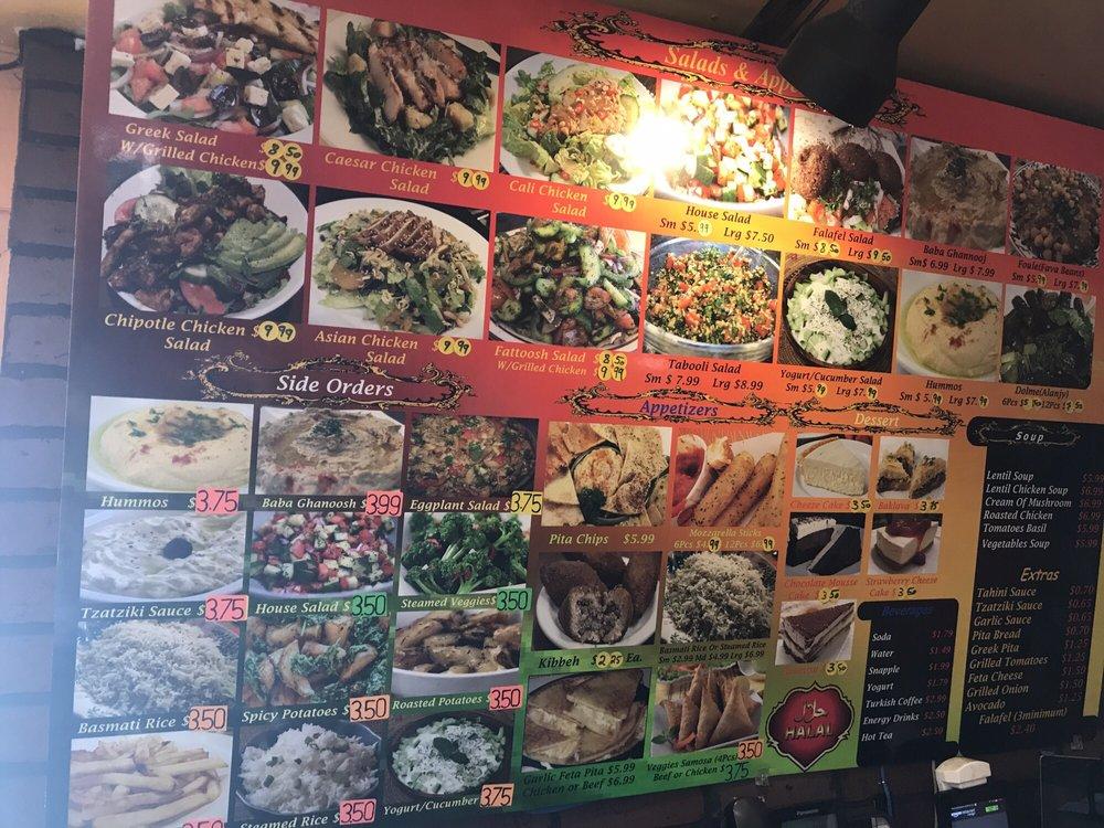 Menu at La Zeez Pita Grill restaurant, Torrance