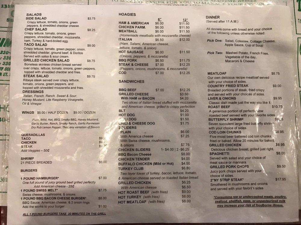 Menu at Someplace Else at The Paddle Wheel restaurant, Wellsville