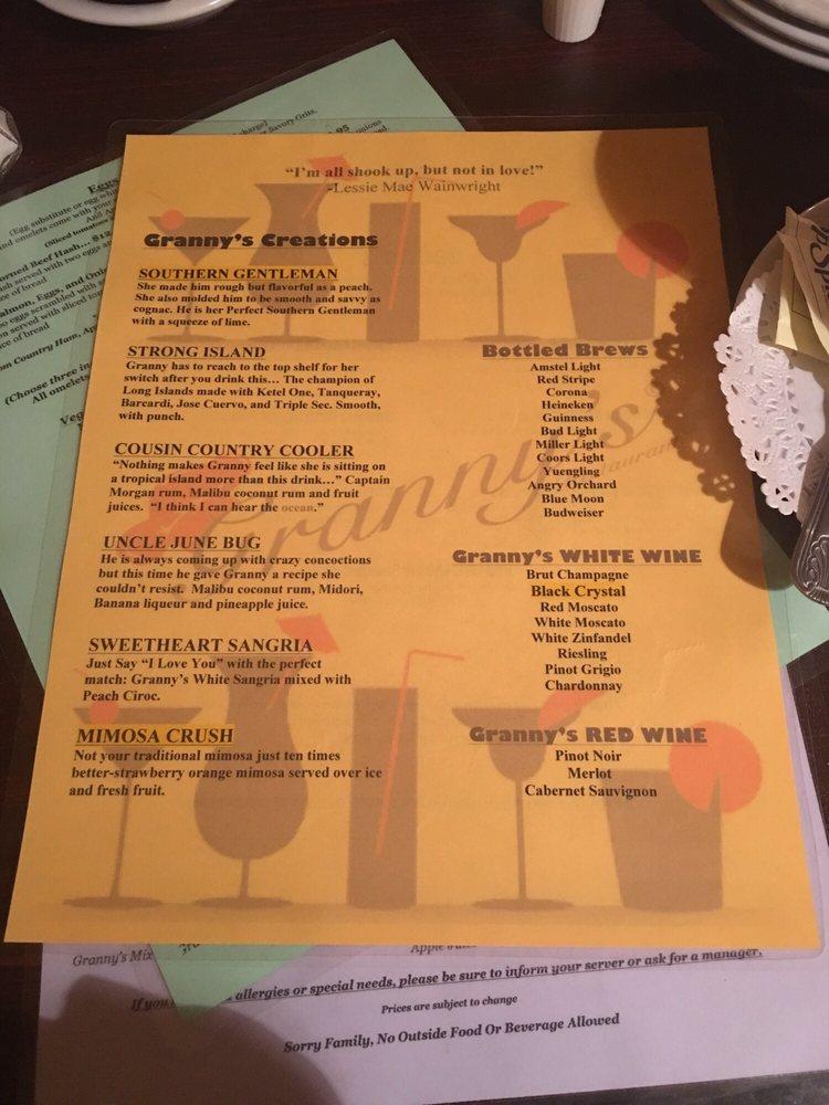 Menu at Granny's Restaurant, Owings Mills, Groffs Mill Dr