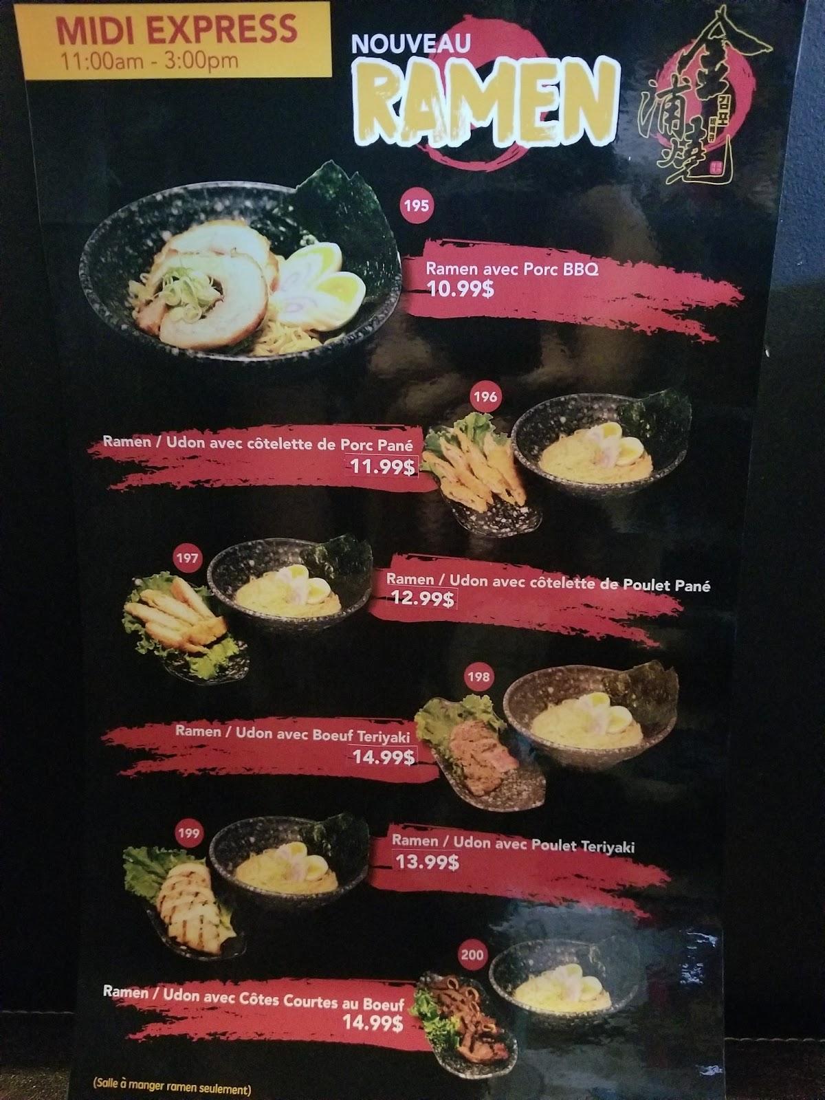 Menu at Kimpo BBQ Coréen & Sushi（Brossard）, Brossard