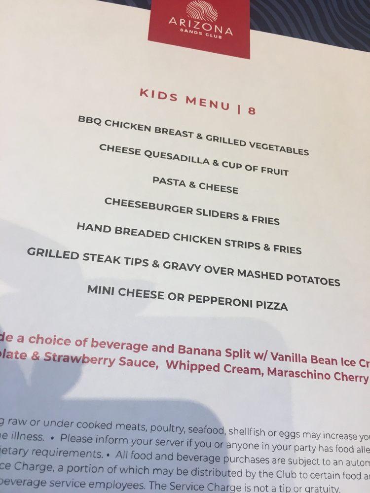 Menu at Arizona Sands Club, Tucson, 565 N Cherry Ave Fl 5