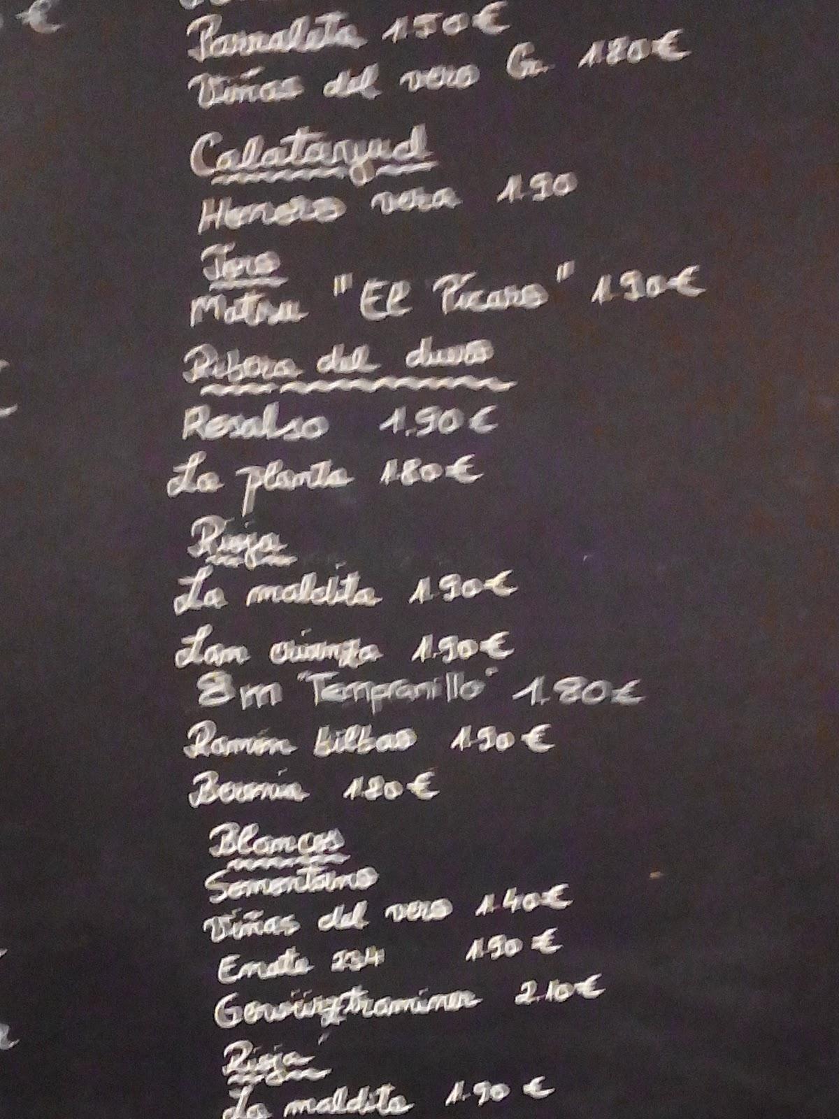 Carta de Bar Casa Fau, Jaca, Pl. de la Catedral