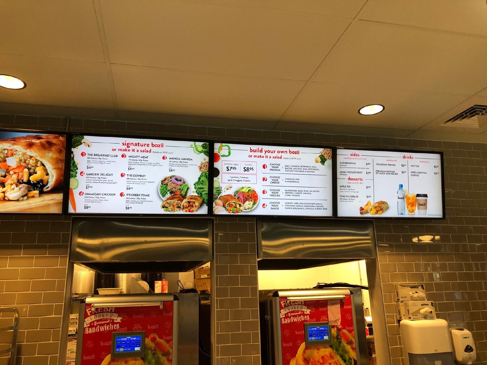 Menu at Bozii restaurant, Chicago