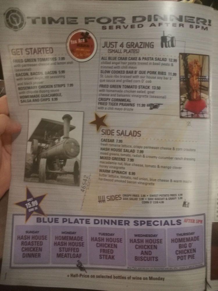 Menu at Hash House A Go Go restaurant, Orlando