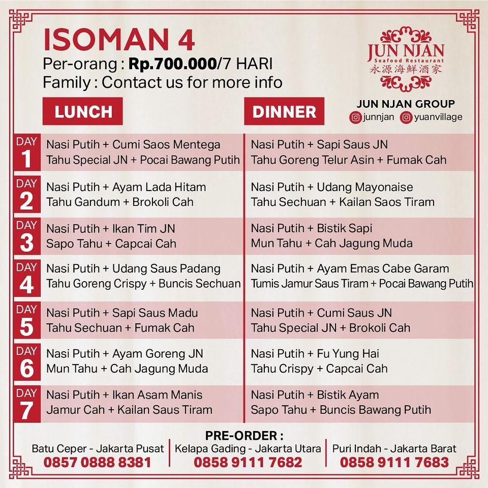 Menu at Jun Njan Restaurant, Central Jakarta, Jl. Batu Ceper No.69