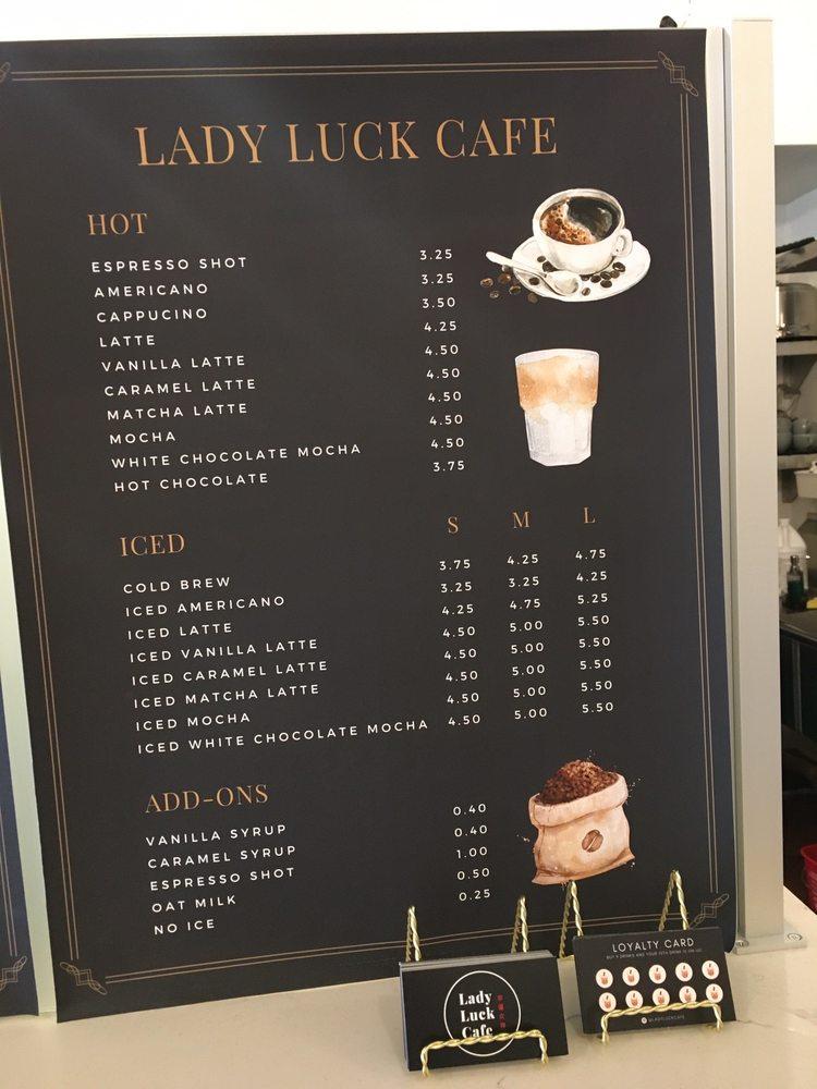Menu at Lady Luck Cafe, San Francisco