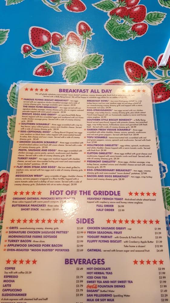 Menu at The Flying Biscuit Cafe, Peachtree City