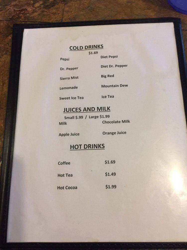 Menu at Mill Street Diner cafe, Lewisville